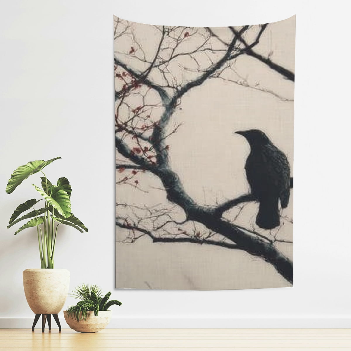 Creowell Bird Tree Branch Print Tapestry Wall Hanging for Bedroom 40 ...