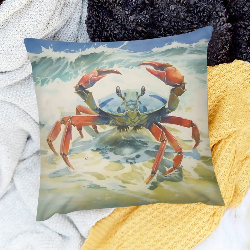 Creowell Birds Crab Surfboard Theme Pillow Cover Case for Home Sofa ...
