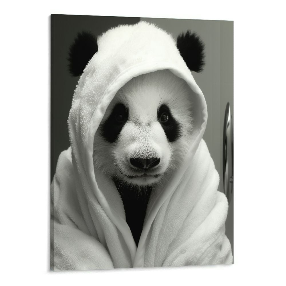 Creowell Black White Animal Portrait Wall Art Panda Wall Decor Canvas ...