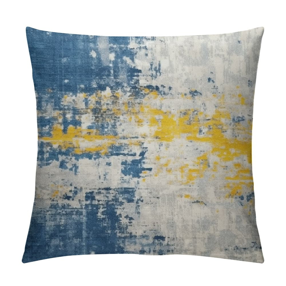 Creowell Blue and Grey Abstract Pillow Covers Modern Navy Gray Throw ...