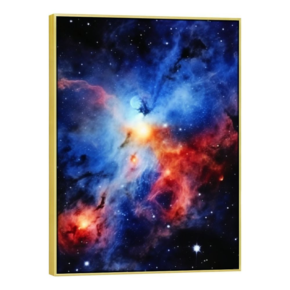 Creowell Blue Nebula Pictures Canvas Wall Art/ Purple Galaxy Sky ...