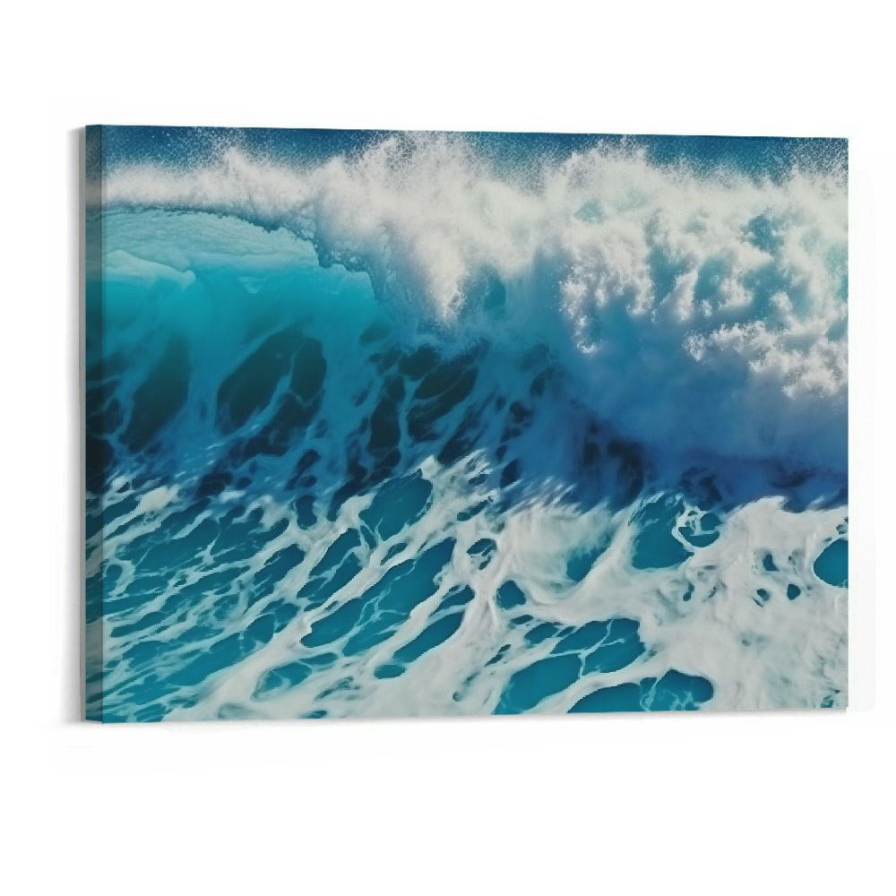 Creowell Blue Ocean Canvas Painting Abstract White Cloud Art Mural ...