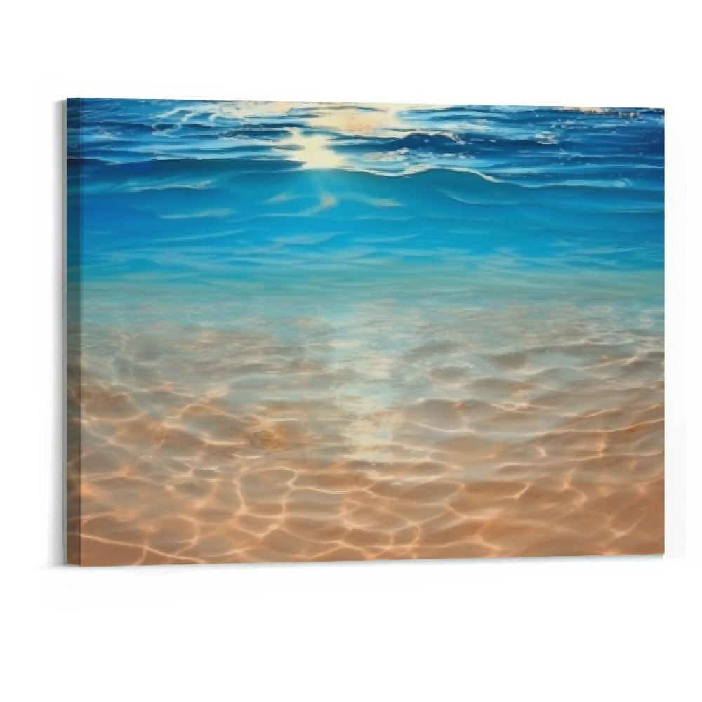 Creowell Blue Ocean Sea Wall Art Canvas Prints Picture Seabed Landscape ...
