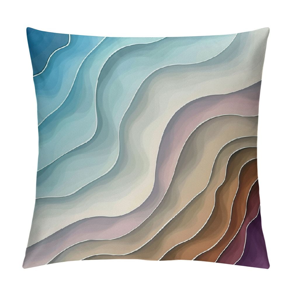 Creowell Blue Teal and Grey Boho Throw Pillow Covers Summer Outdoor ...