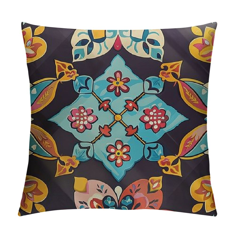 Creowell Bohemian Pillow Cover Ethnic Mandala Pillowcase Boho Farmhouse ...