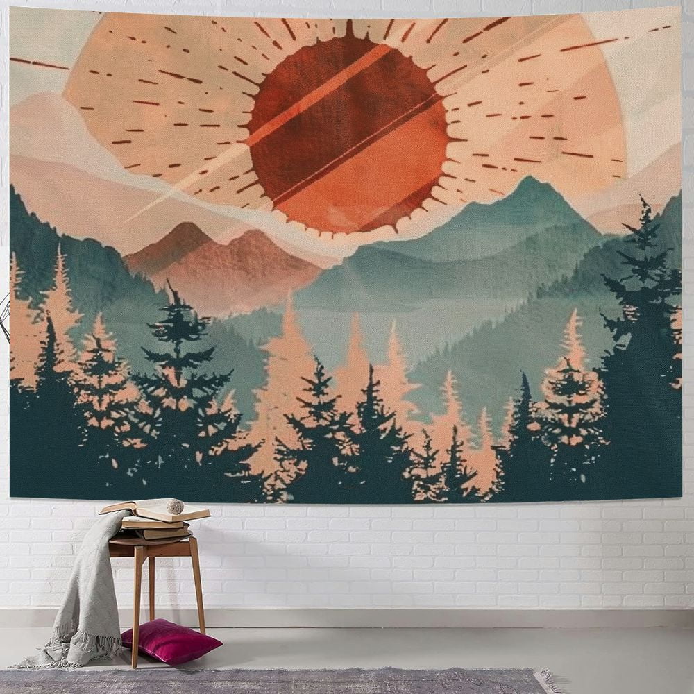 Creowell Boho Mid Century Abstract Mountain Fabric Wall Hanging ...