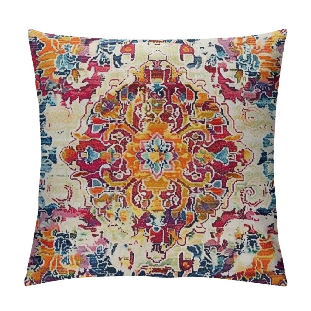 Creowell Boho Throw Pillow Covers Burnt Orange Terracotta Rust Colored ...