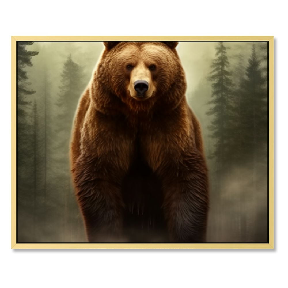 Creowell Brown Bear Canvas Wall Art Forest Animal Art Print Painting ...