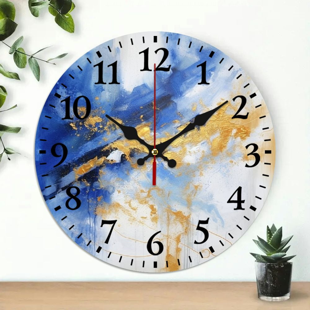Creowell Brush Strokes Wall Hanging Decor Silent Mechanical Movement ...