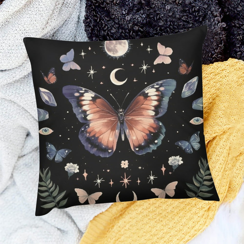 Creowell Butterfly Moon Phases Aesthetic Pillow Case for Home Sofa ...