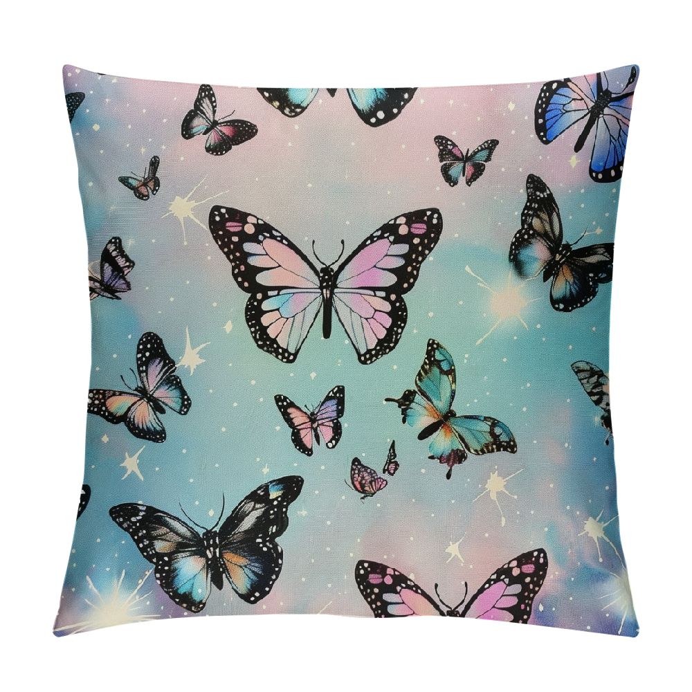 Creowell Butterfly Pillow Case Cushion Cover Girly Butterflies Print ...