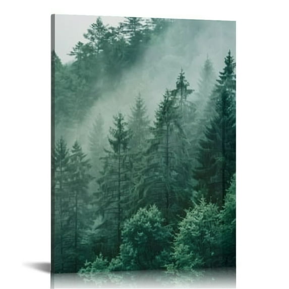 Creowell Canvas Print Wall Art Talking with the Fog Aerial View of Pine ...