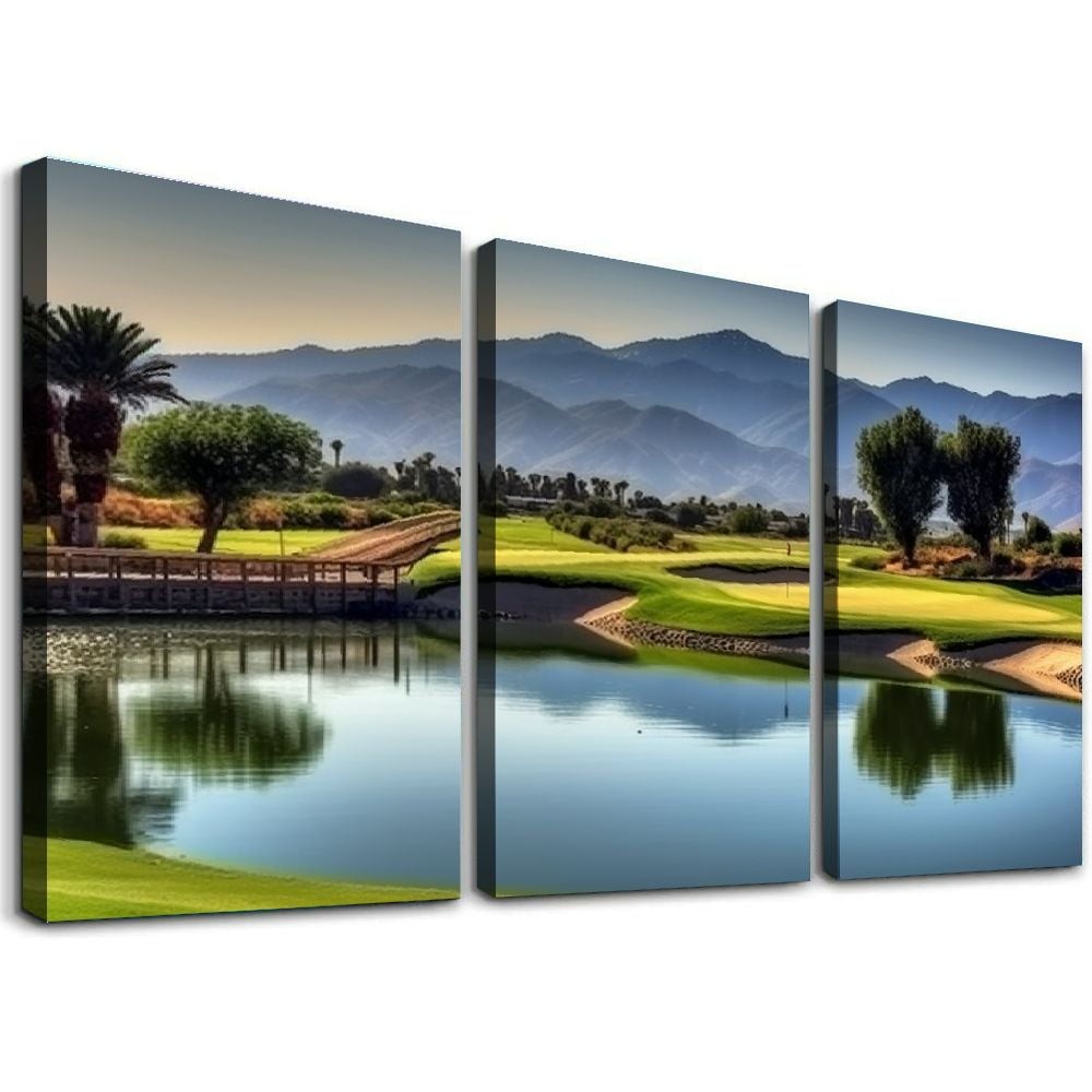 Creowell Canvas Wall Art 3 Piece Set Fall Decor Golf Course 12x16x3pcs ...