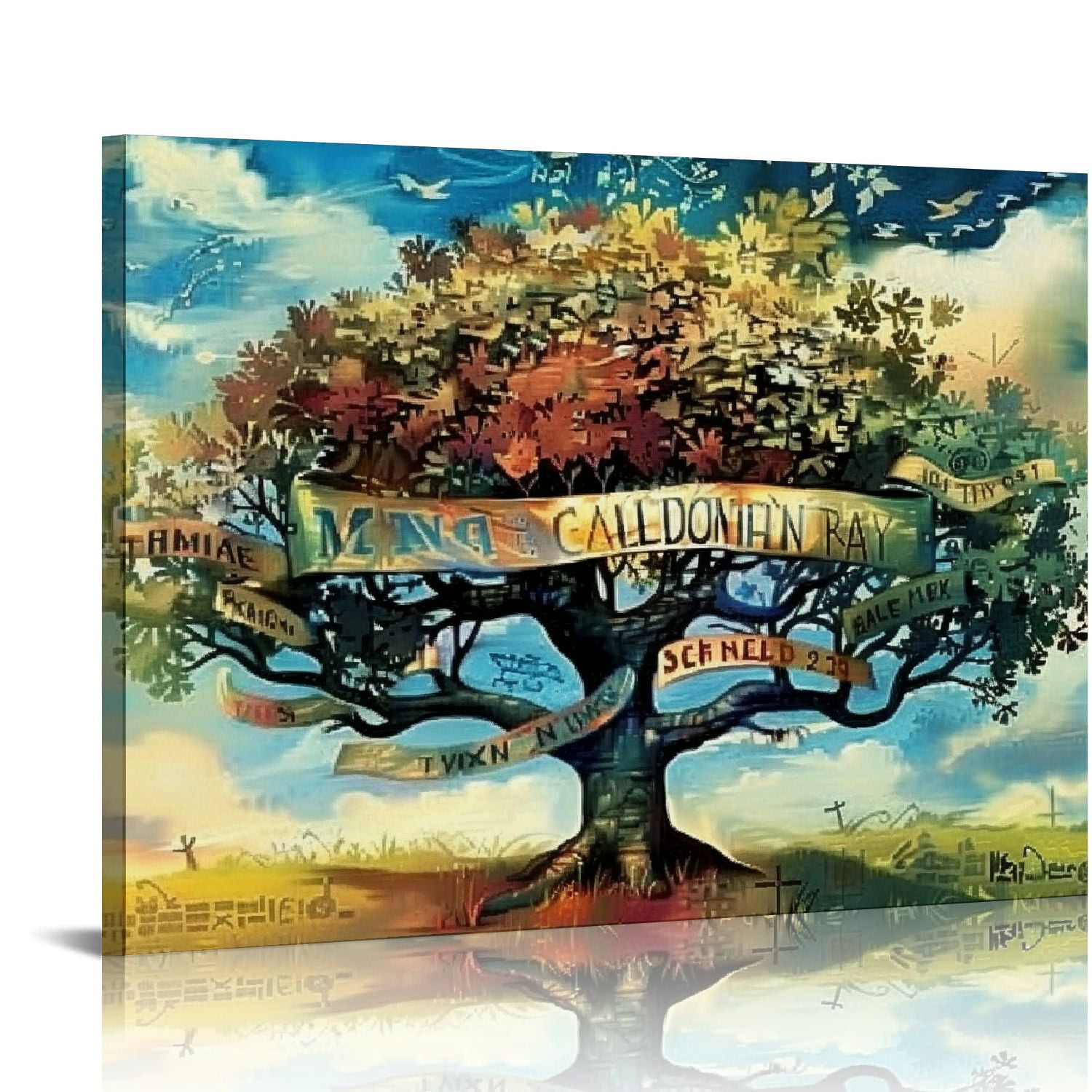 Creowell Canvas Wall Art, Tree of Life Painting, Tree Wall Art Colorful ...