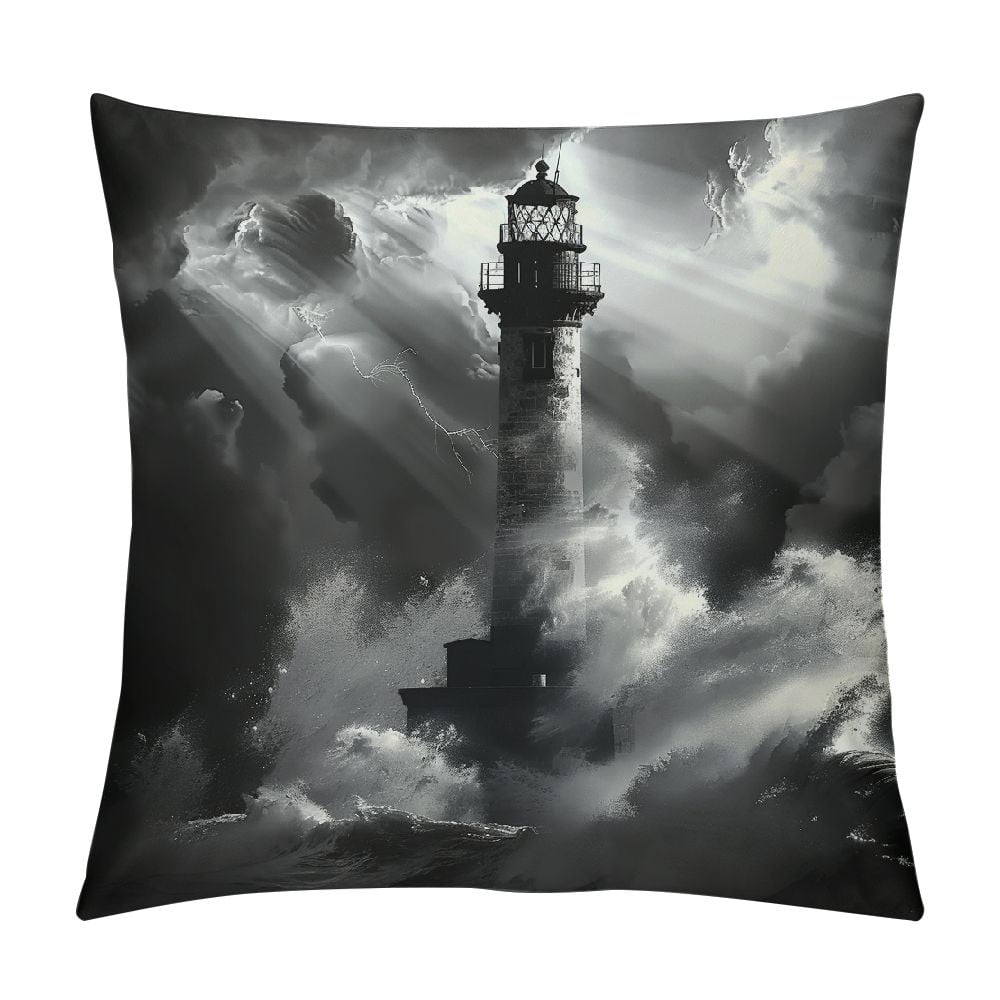 Creowell Car Couch Bedroom Short Plush Pillow Covers Lighthouse Throw ...