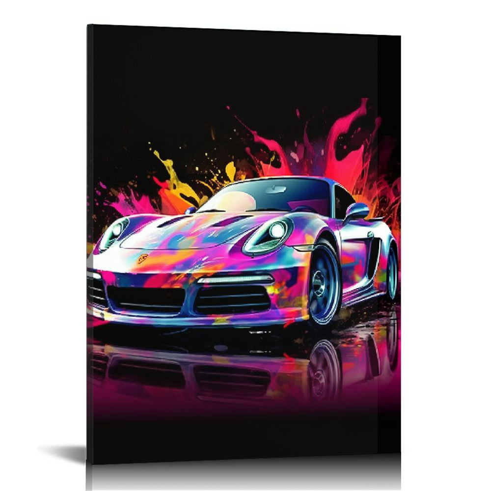 Creowell Car Wall Art Prints Street Racing Car Fashion Wall Decor ...