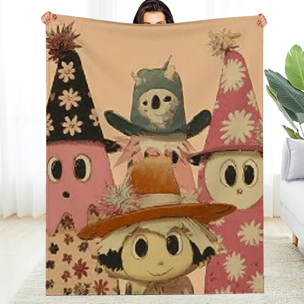 Creowell Cartoon Characters Hats Pop Surrealism Flannel Blanket 60*80in ...