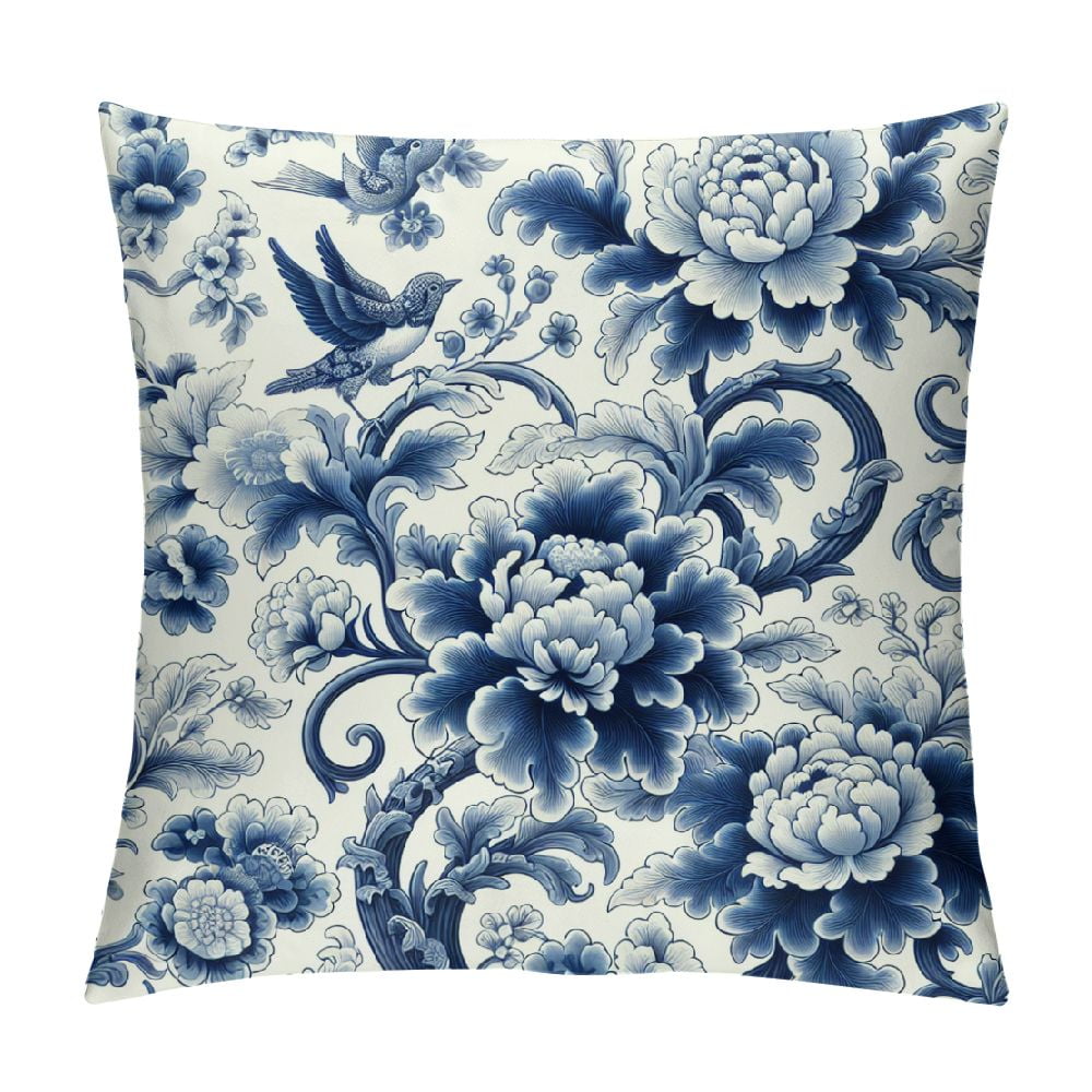 Creowell Chinoiserie Pillow Covers Blue And White Grand Millenial