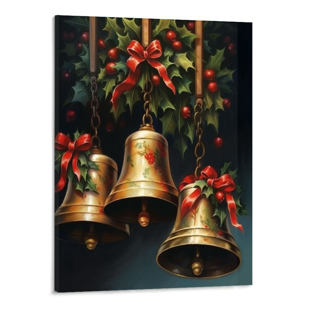 Creowell Christmas Bells Poster Art Print, Holiday Decorations and ...