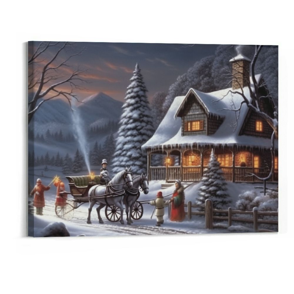 Creowell - Christmas Canvas Wall Art Festival Boys Paintings Modern ...