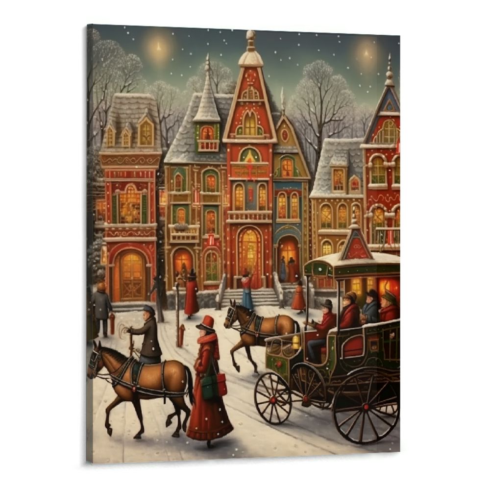 Creowell Christmas Parade Poster Art Print, Holiday Decorations and ...
