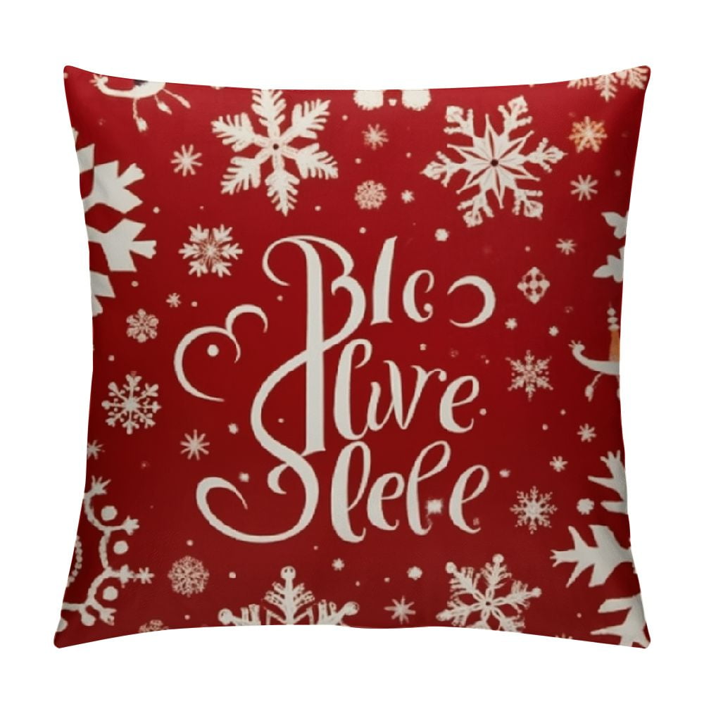 Creowell Christmas Pillow Covers Decoration,Buffalo Plaid Farmhouse Red ...