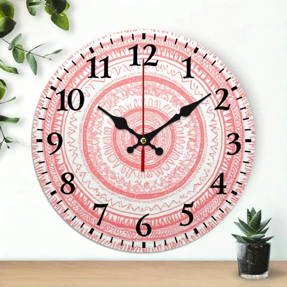 Creowell Circles Wall Clock 10 Inch Battery Operated Silent Decor ...