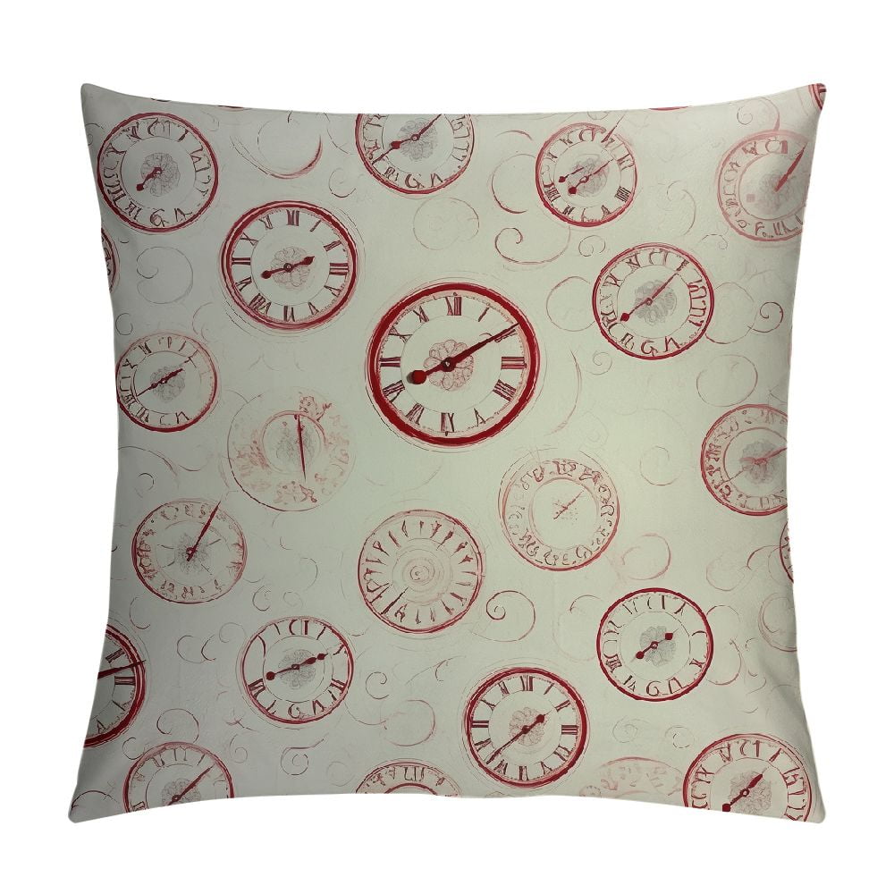 Creowell Clock Throw Pillow Cushion Cover, Vintage Watches Roman Digits ...