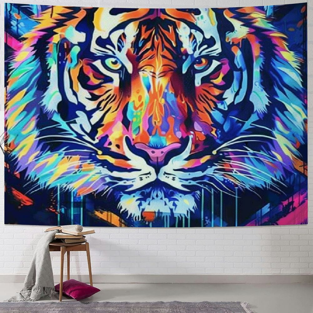 Creowell Colorful Cool Lion Tapestry Wall Hanging for Men and Boys ...