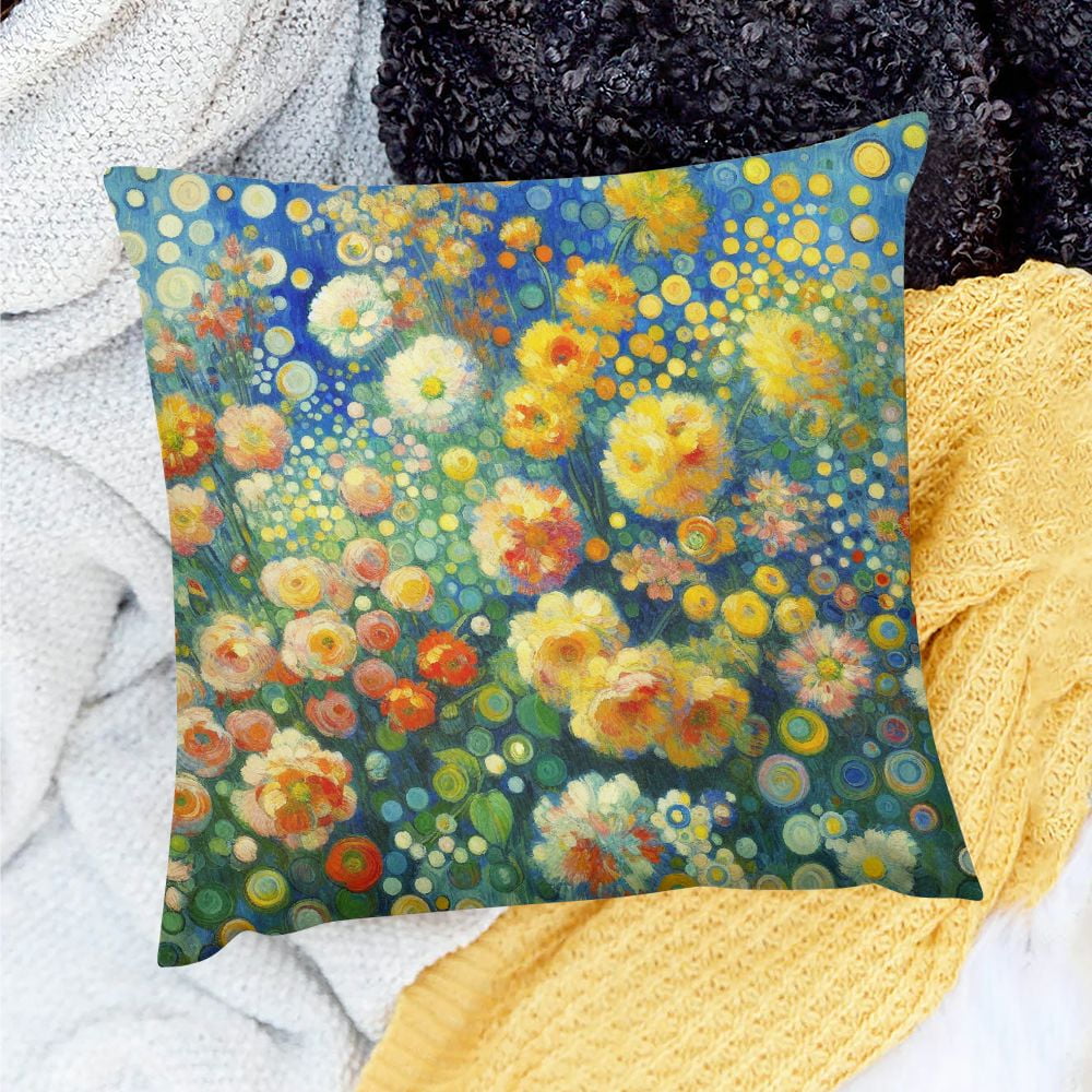 Creowell Colorful Flowers Impressionism Painting Pillow Covers Set for ...