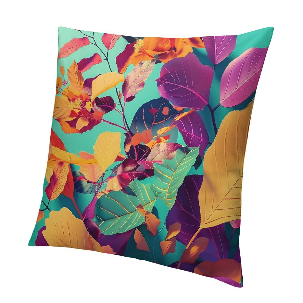 Creowell Colorful Leaves，Printed Throw Pillow Cushion Covers Used for ...