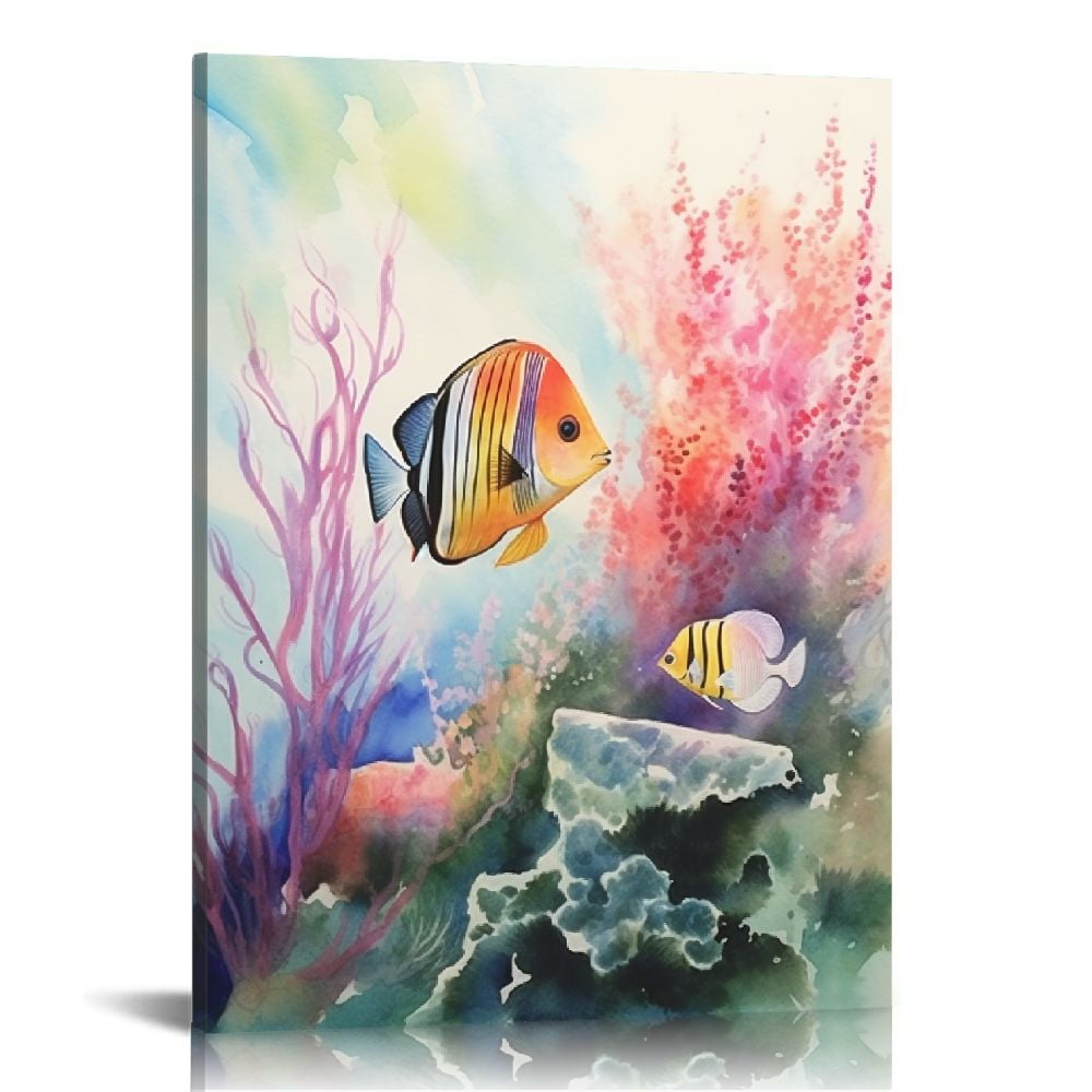 Creowell Colorful Ocean Fish Decor Wall Art Tropical Fish Pictures ...
