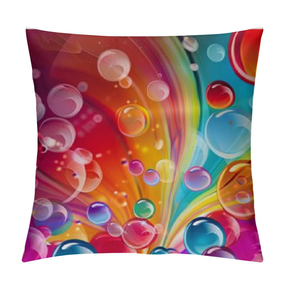 Creowell Colorful Raindrops in Gradient Throw Pillow Cover,Abstract Splash Style Design ...
