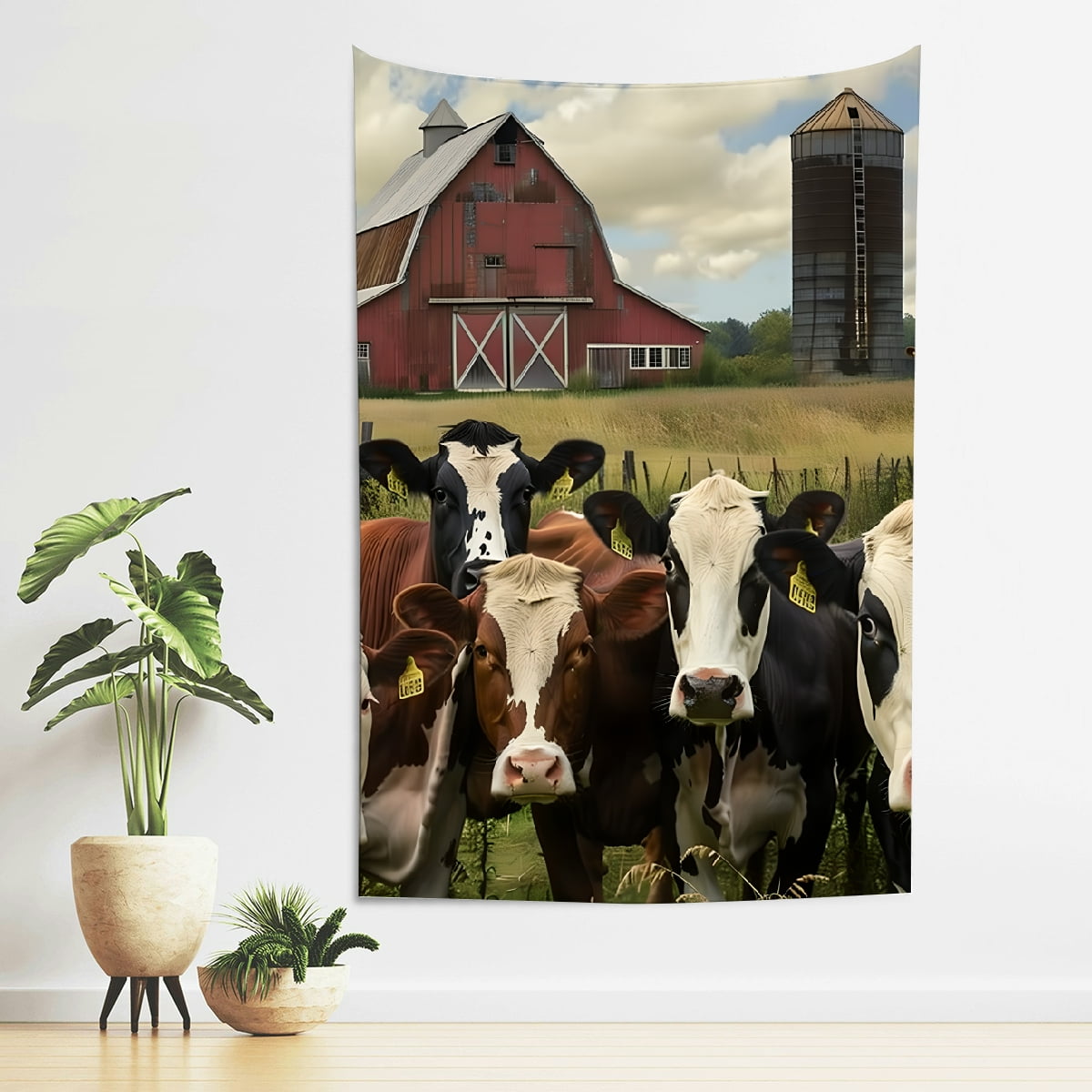 Creowell Cows Barn Rural Tapestry Wall Hanging 100% Polyester 4 Sizes ...