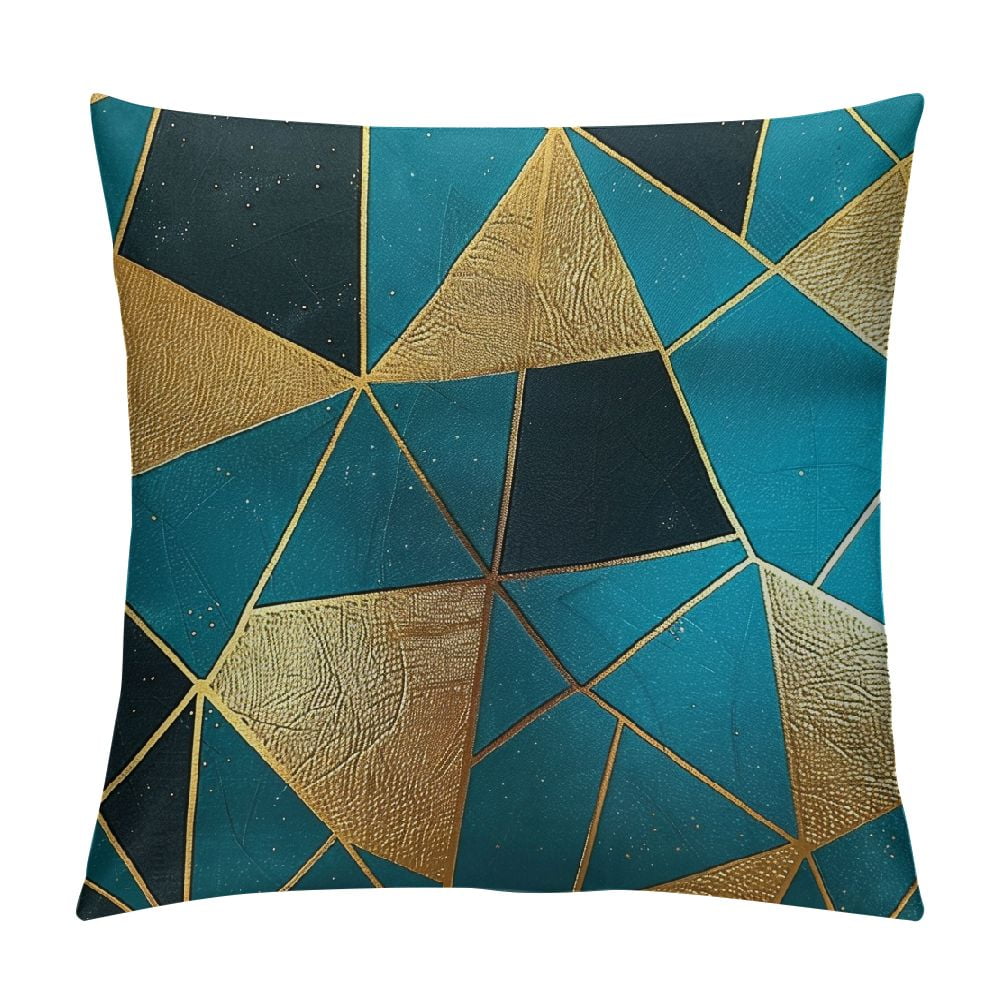 Creowell Cushion Cases Decorative Gold Foil Geometric Pattern Throw ...