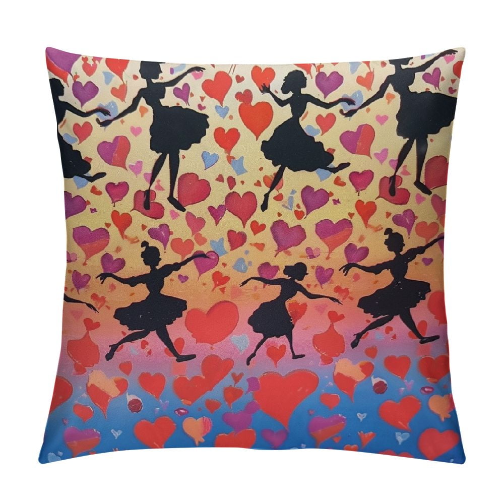 Creowell Cushion Covers Dance Lovers Pillow Case Cushion Standard ...
