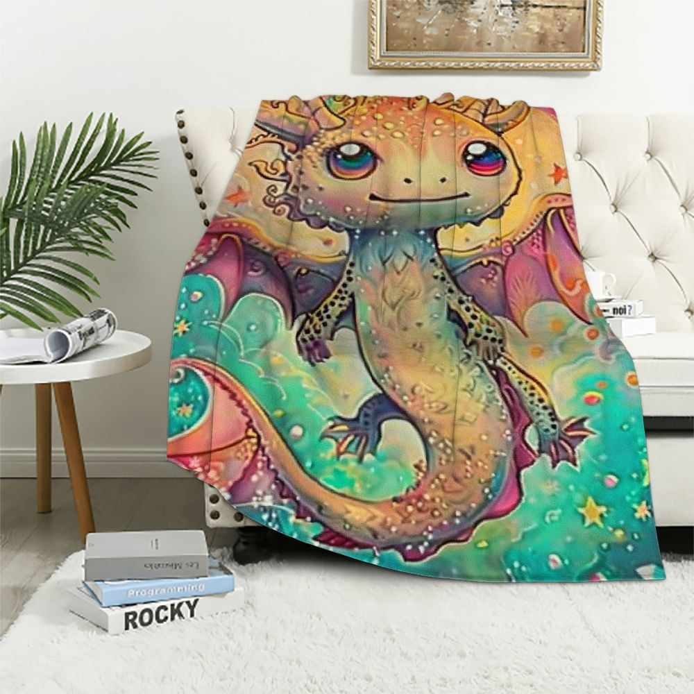 Creowell Cute Axolotl Blanket Gifts for Women Girls Kids Adults Soft ...