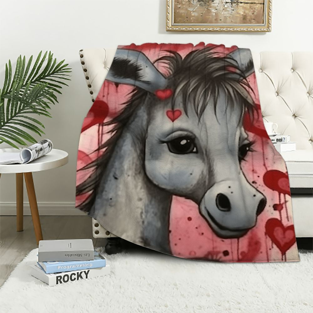 Creowell Cute Donkey Blanket Just A Girl Who Loves Donkeys Throw ...