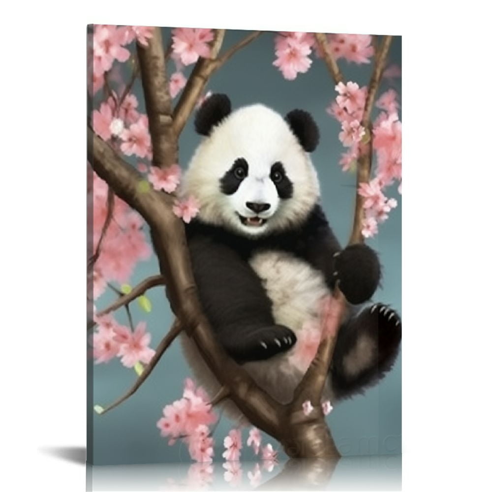 Creowell - Cute Panda Canvas Wall Art Panda Bear Painting Artwork for ...