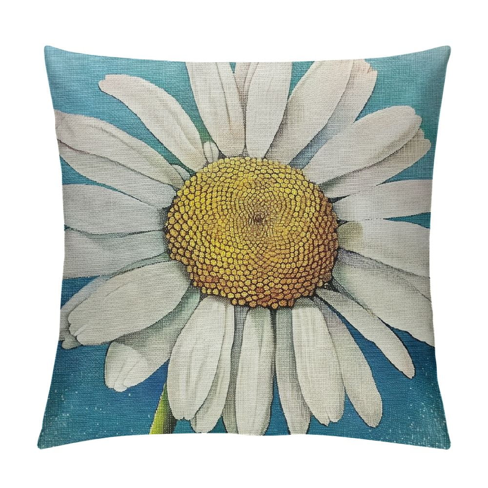 Creowell Daisy Bloom Pillow Covers Spring Floral Decorations Outdoor ...