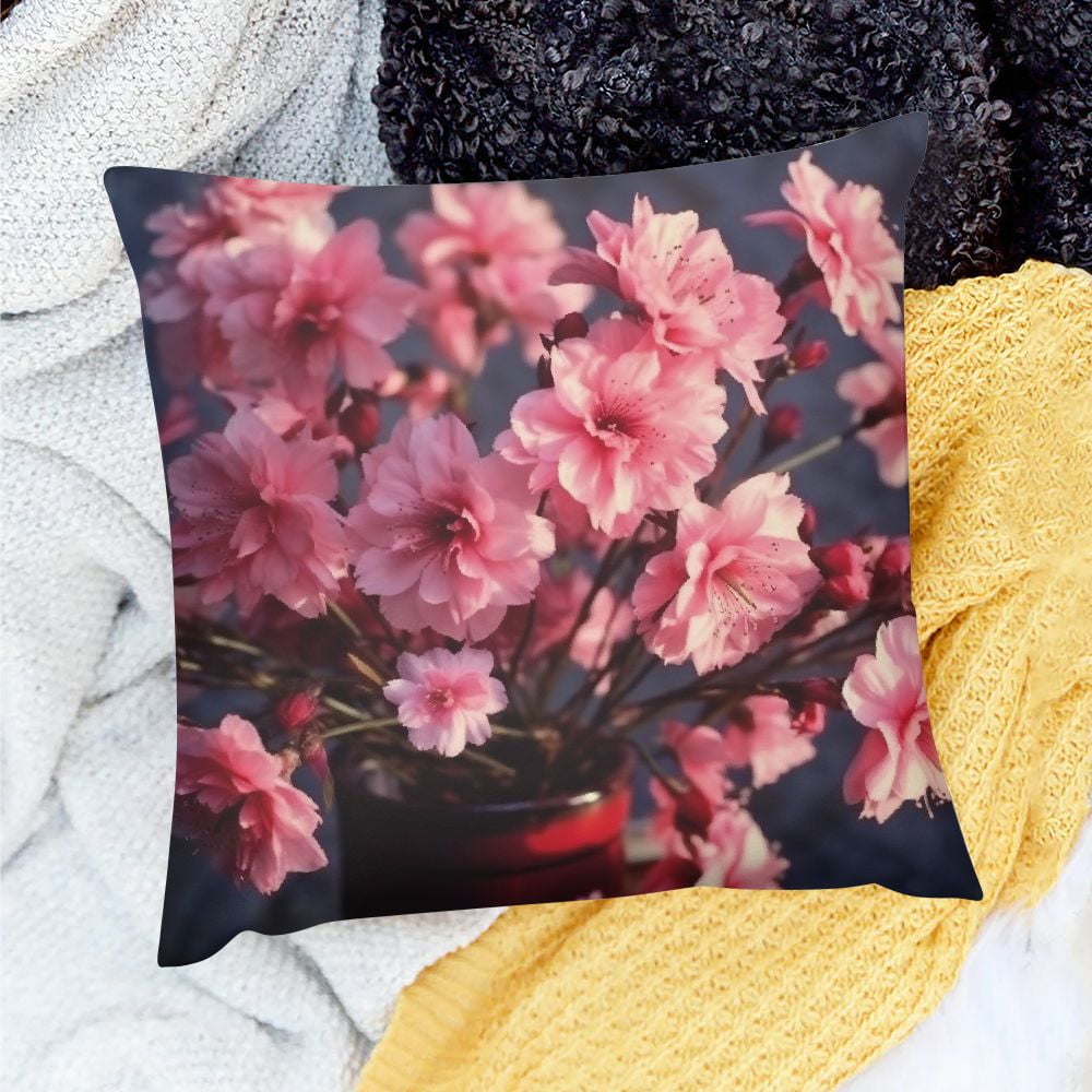 Creowell Decor Indoor Flower Theme Linen Pillow Covers for Home Sofa ...