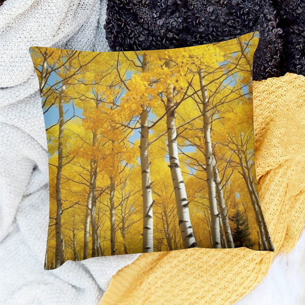 Creowell Decor Indoor Pillow Covers Set - Trees Leaves Sky Theme ...