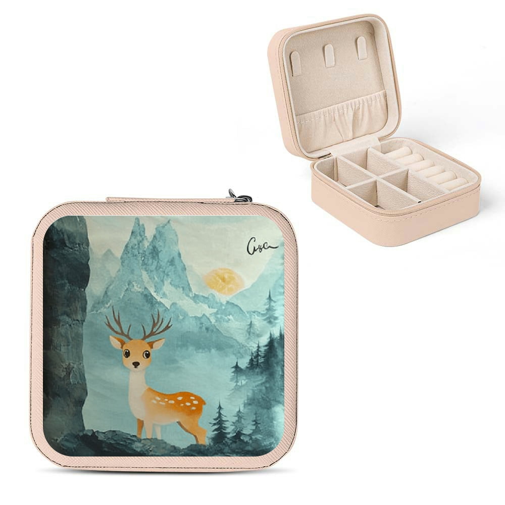 Creowell Deer Mountain Cave Painting Jewelry Storage Artifacts Jewelry Box, Compact Travel ...