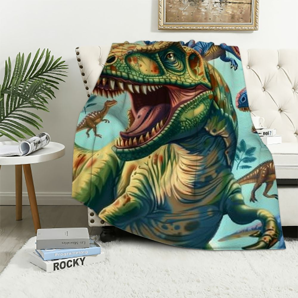 Creowell Dinosaur Blanket for Boys Kids Super Soft Cozy Funny Dinosaur ...