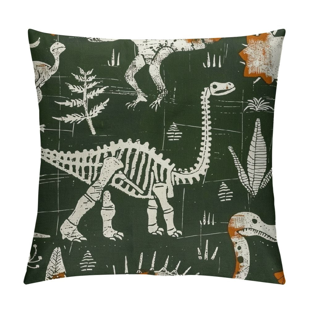 Creowell Dinosaur Skeleton Pillow Case Decorative Throw Pillow Covers ...
