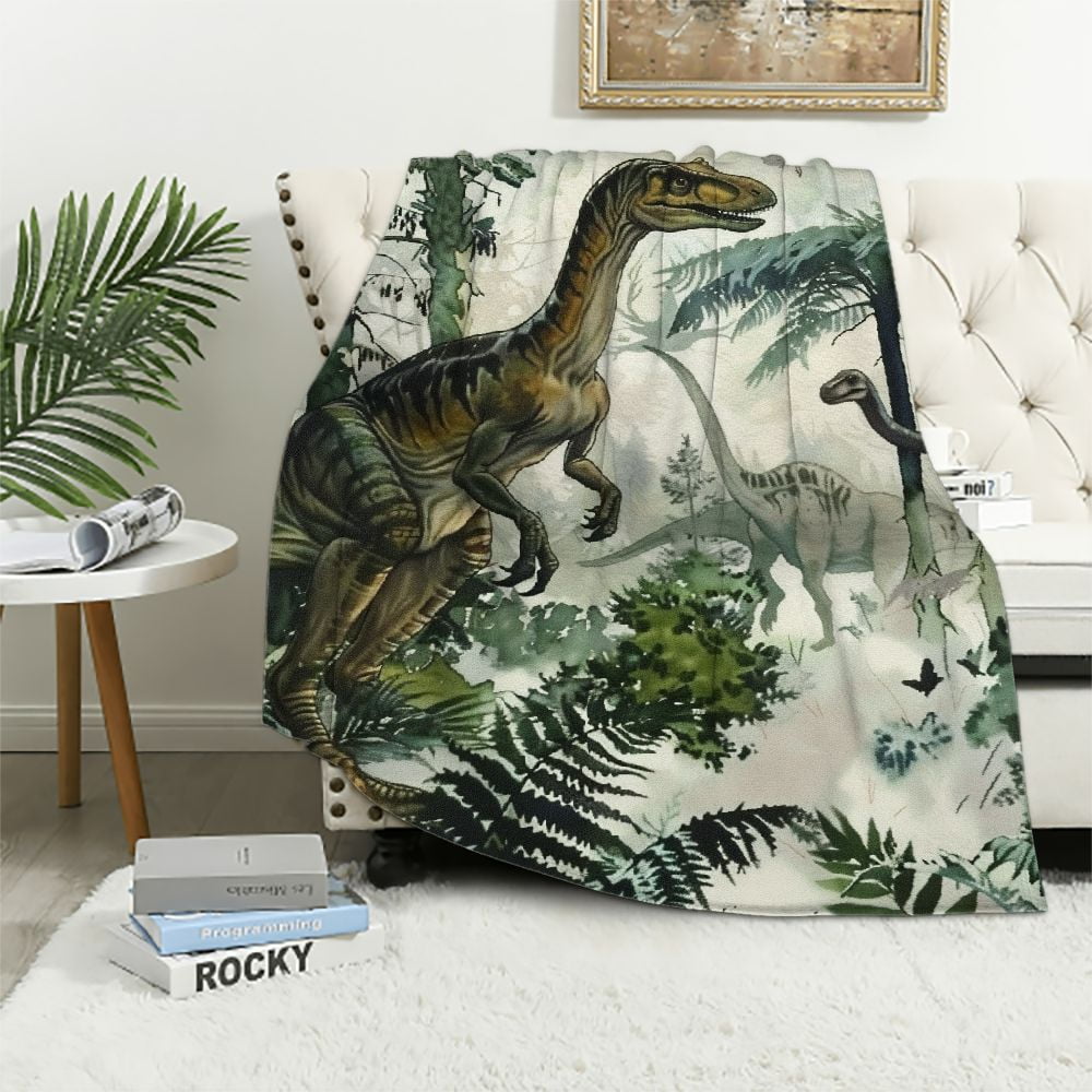 Creowell Dinosaur Throw Blanket for Boys, Cozy Dinosaur Theme Fuzzy ...