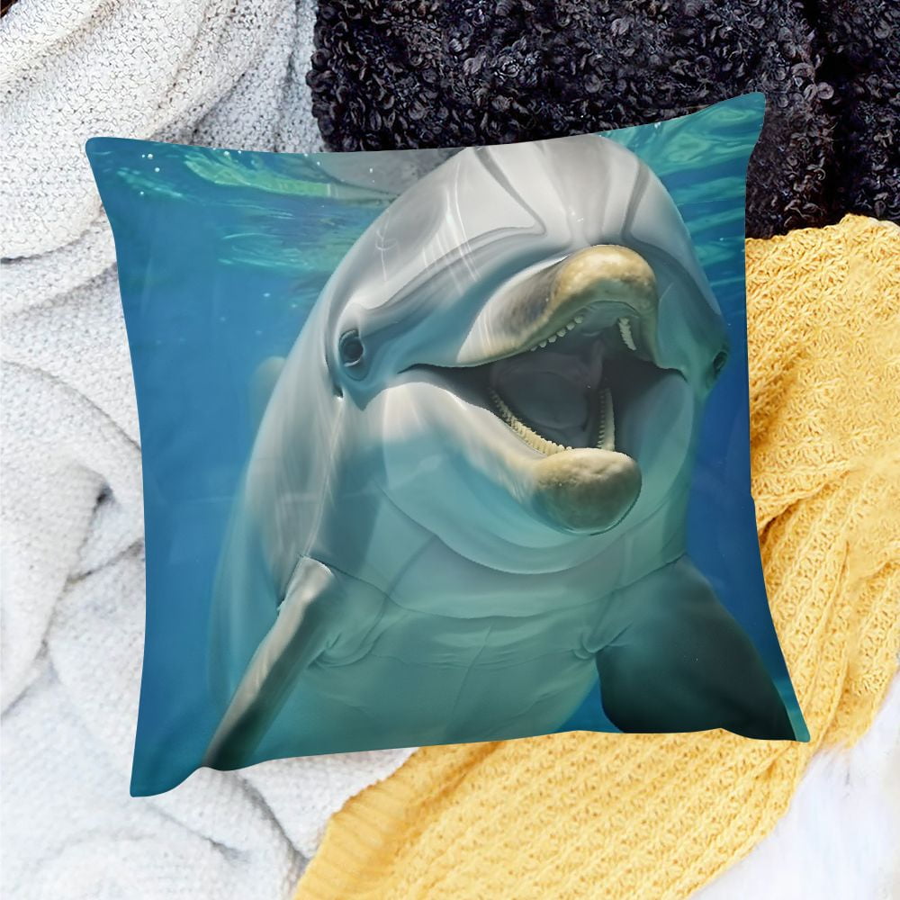 Creowell Dolphin Theme Pillow Cushion Case for Home Sofa Couch Decor ...