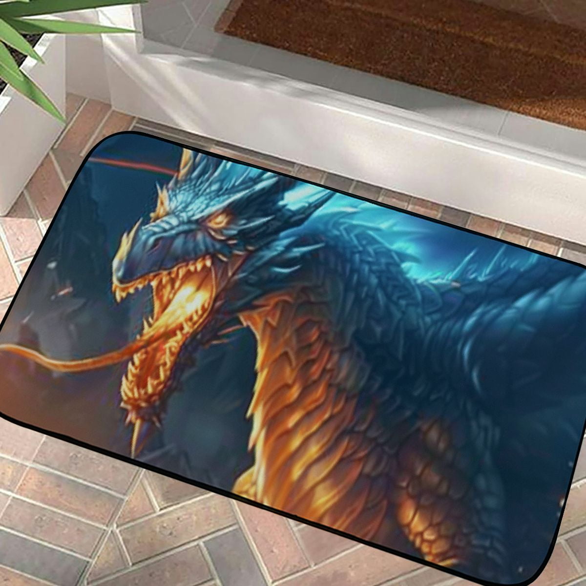 Creowell Dragon Door Mat Outdoor Indoor Welcome Mats for Home Entrance ...