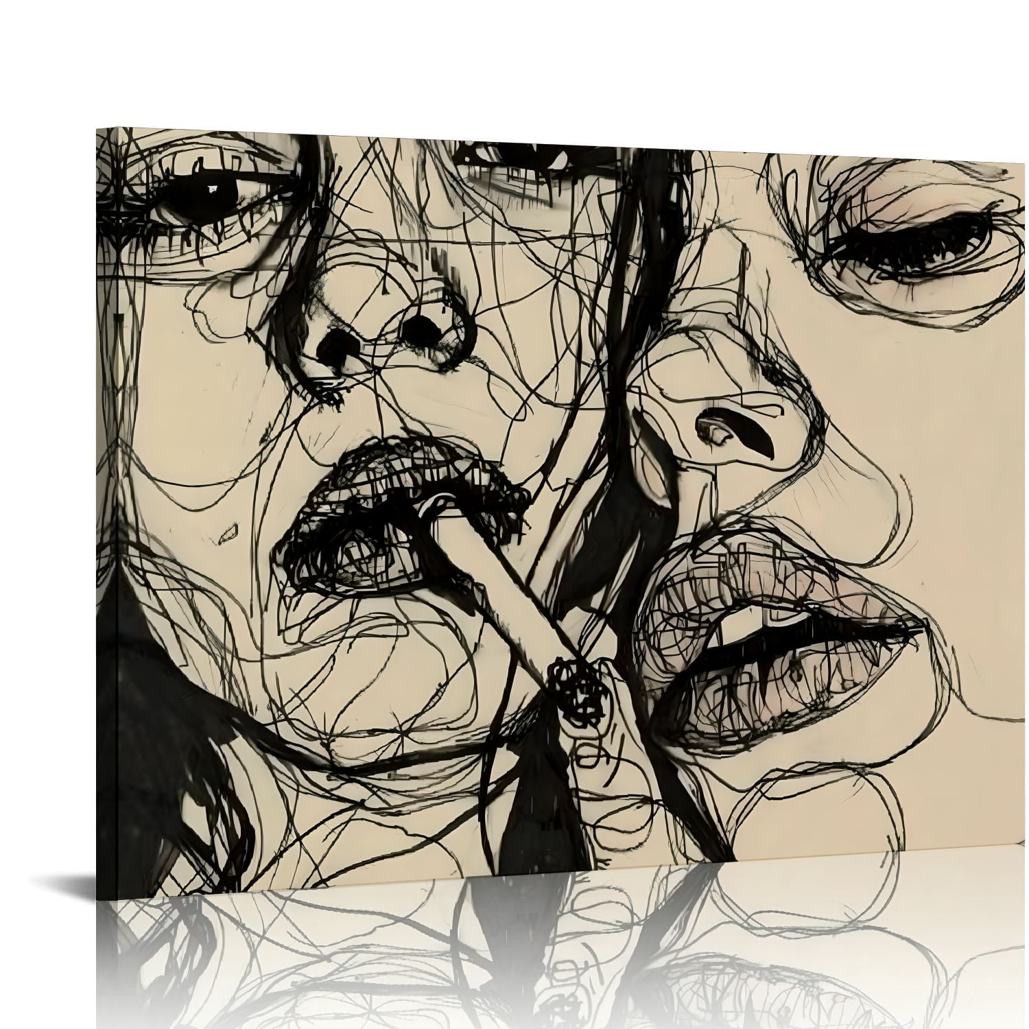 Creowell Drawing Canvas Wall Art Print Home Decor Ready to Hang Living ...
