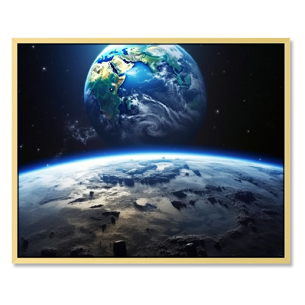 Creowell Earth Poster Canvas Wall Art -Earthrise from the Moon Outer ...